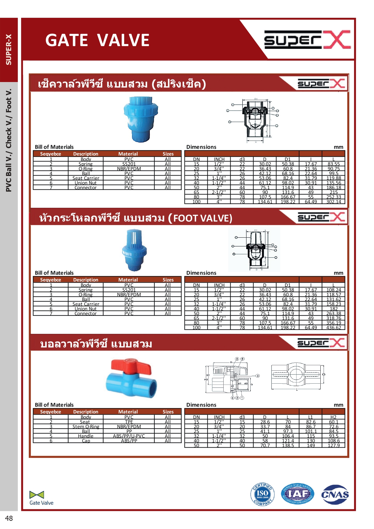 PVC Ball / Check / Foot Valve